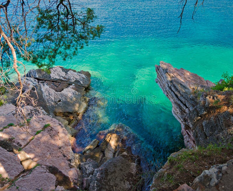 Cliff Sea View from the Top Stock Image - Image of aquamarine, rocky ...