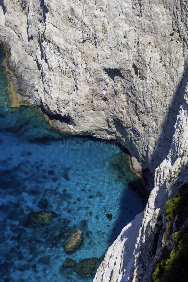 Cliff and sea / Zakynthos stock photo. Image of ocean - 100755094