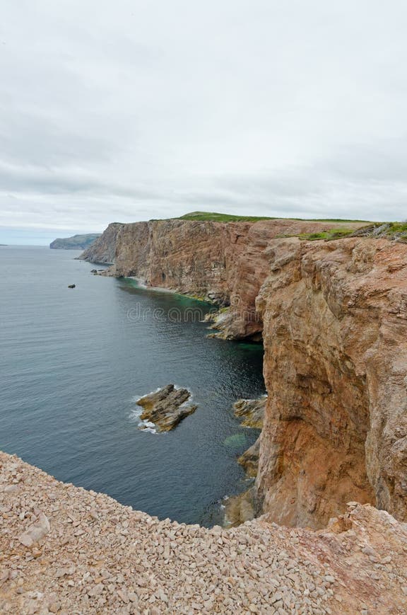 Cliff and Shore of Newfoundland Stock Image - Image of wave, canada ...