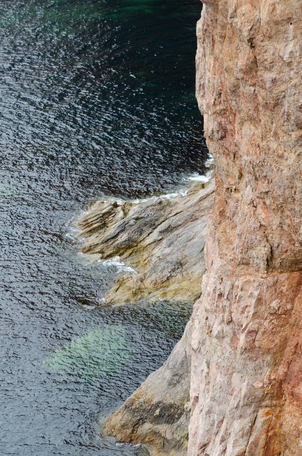Cliff and Shore of Newfoundland Stock Photo - Image of geological, blue ...