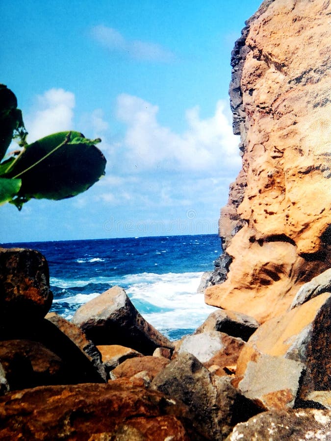 Cliff Side Ocean View stock photo. Image of view, contrast - 185656152