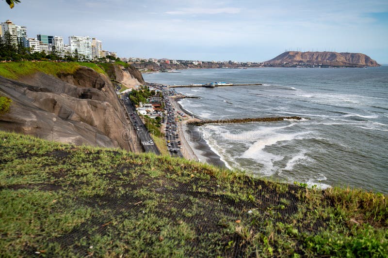 Cliff on the Side of the Road Stock Photo - Image of lima, miraflores ...