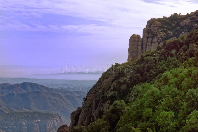 Cliff-side View from Montserrat Stock Image - Image of rocks, valley ...