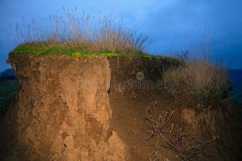 Cliff with Soil Erosion stock image. Image of landscape - 205899457