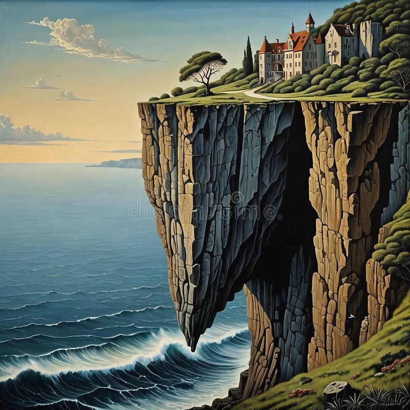 Cliff-Top Residences with Stunning Oceanic Panorama Stock Photo - Image ...