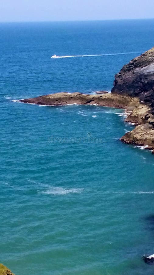 Cliff top view stock photo. Image of cornwall, tintagel - 86843034