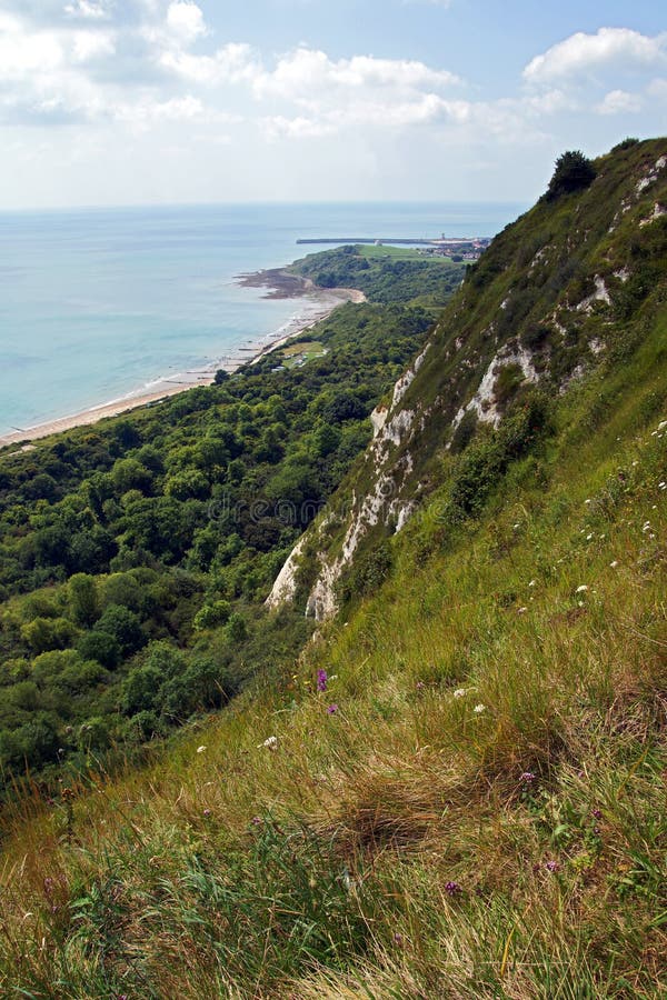 Cliff Top View of Folkstone Stock Image - Image of background, cliff ...