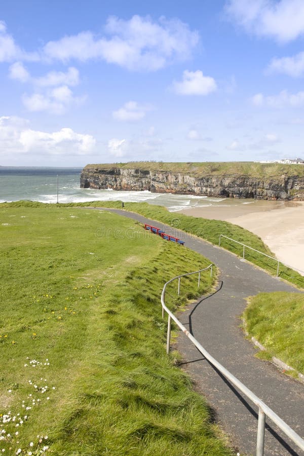 Cliff Walk View of Beach and Cliffs in Ballybunion Stock Photo - Image ...