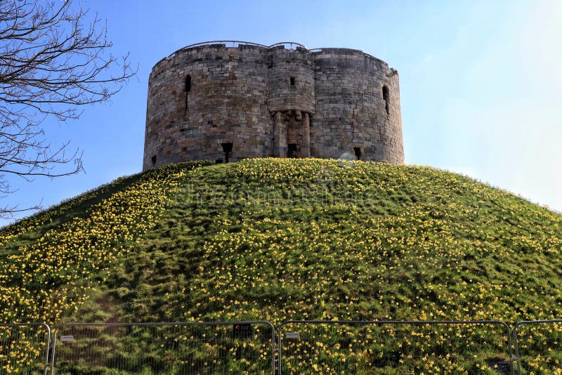 Clifford& X27;s Tower in York Stock Photo - Image of terrain, ruins ...