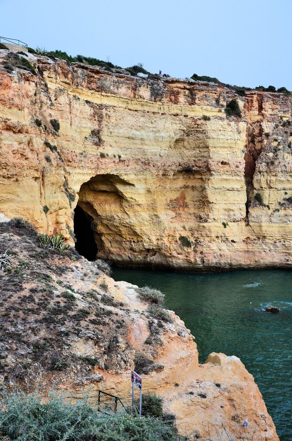 Cliffs on the Algarve Coast Stock Image - Image of coastline, cave ...