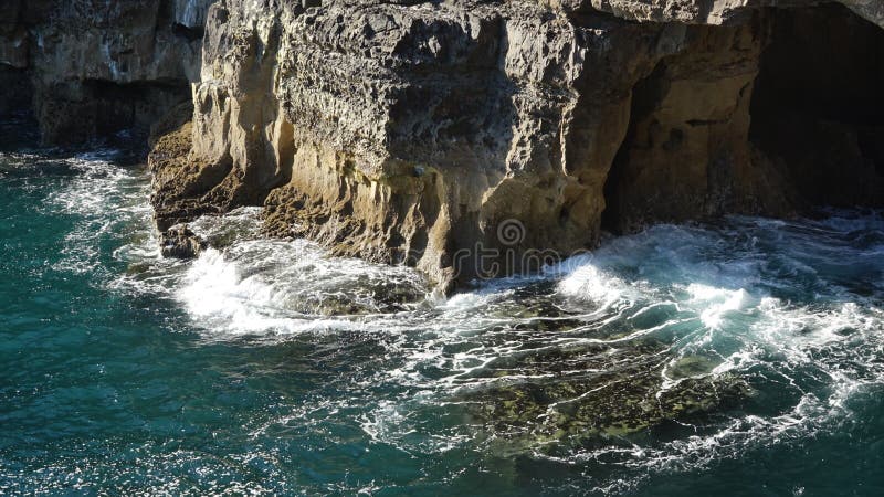 Cliffs Along Coast and Waves Stock Photo - Image of coastal, shore ...