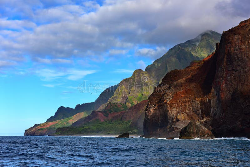 Cliffs Along Na Pali Coast of Kauai Island Stock Photo - Image of cliff ...