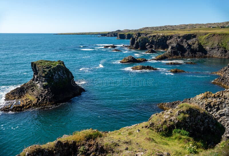 The Cliffs between Arnarstapi and Hellnar in Snaefellsnes Stock Photo ...