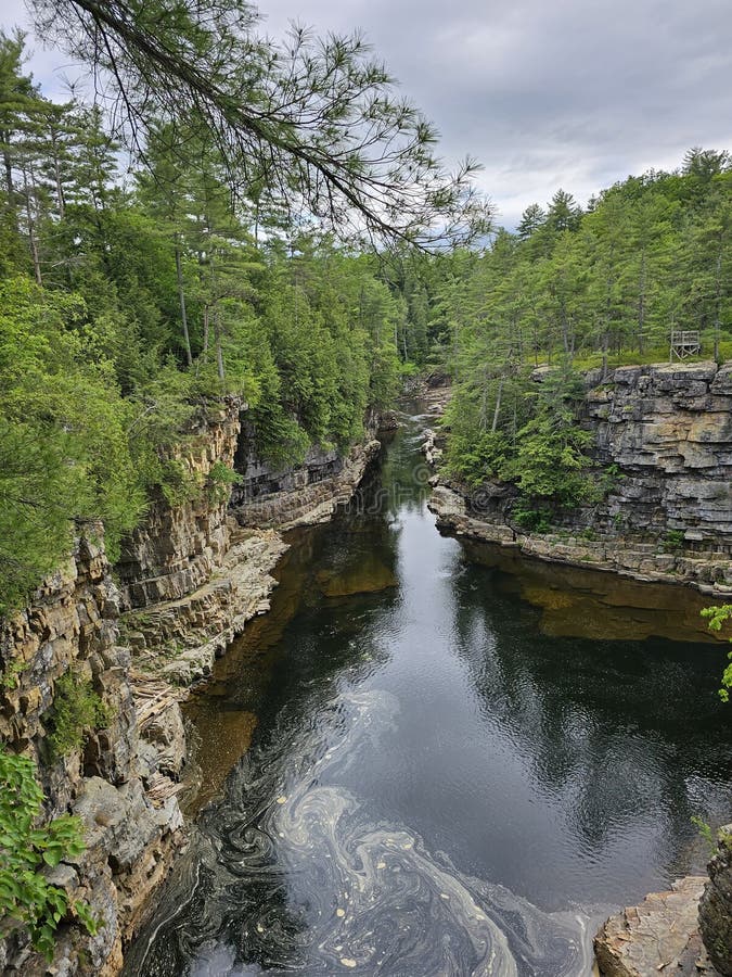 The Cliffs in Ausable Chasm Canyon Mountain River in New York State ...