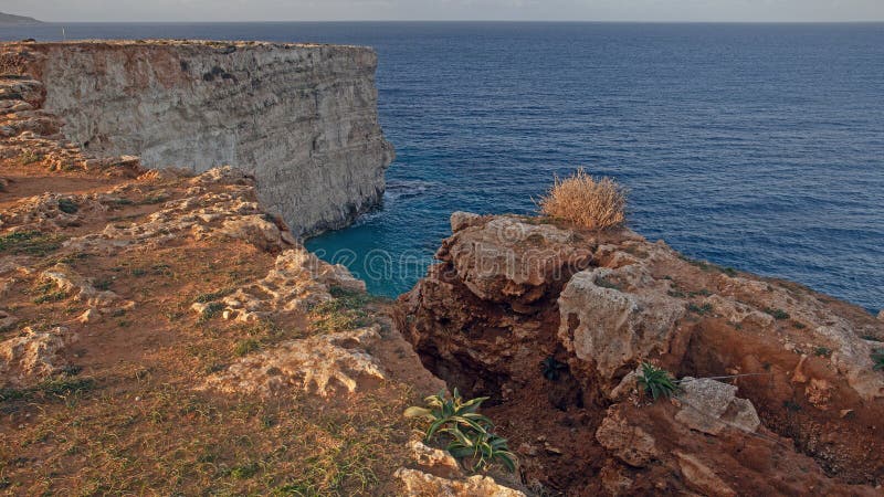 Cliffs and Bay with Rocks on the Northern Seacost of Malta Stock Photo ...