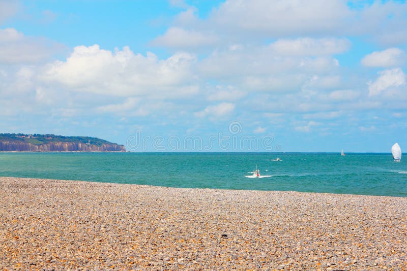 Dieppe, The Beach, On A Beautiful Spring Day Seine-Maritime France ...
