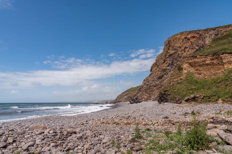 The Cliffs and Beach in Millook Haven, England, UK Stock Photo - Image ...