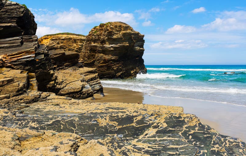 Cliffs at beach stock photo. Image of ocean, asturias - 62128780