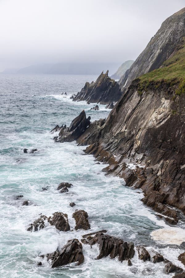 Cliffs and Beach at Blackhall Rocks and Cromdon Dene Beach Stock Image ...