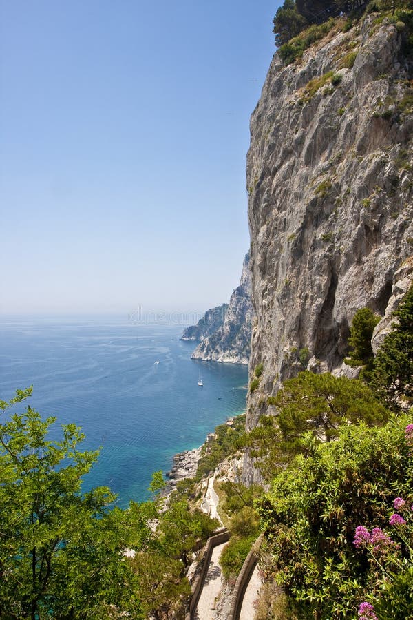 Cliffs and Blue Water of Capri Stock Image - Image of coast, capri ...