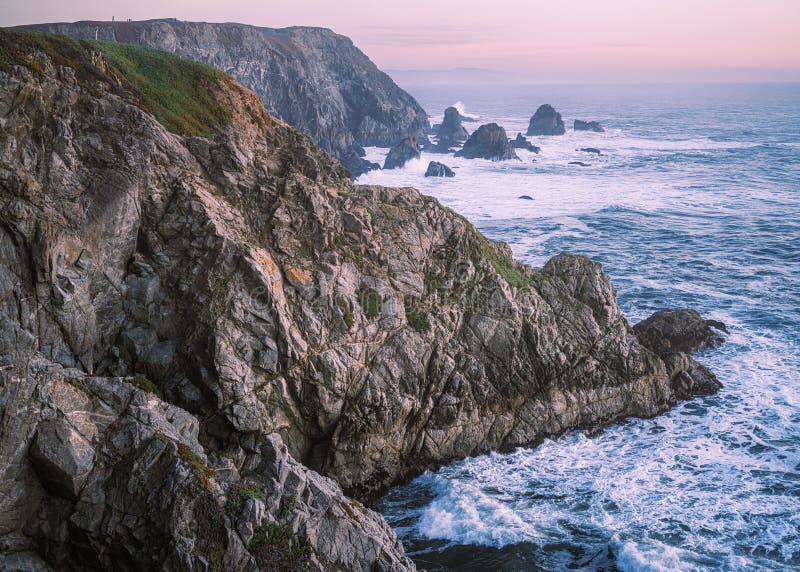 Cliffs of Bodega Bay California Stock Image - Image of sunset, misty ...