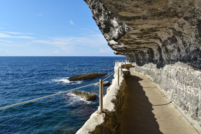 Cliffs of Bonifacio, Corsica Stock Photo - Image of limestone, cities ...