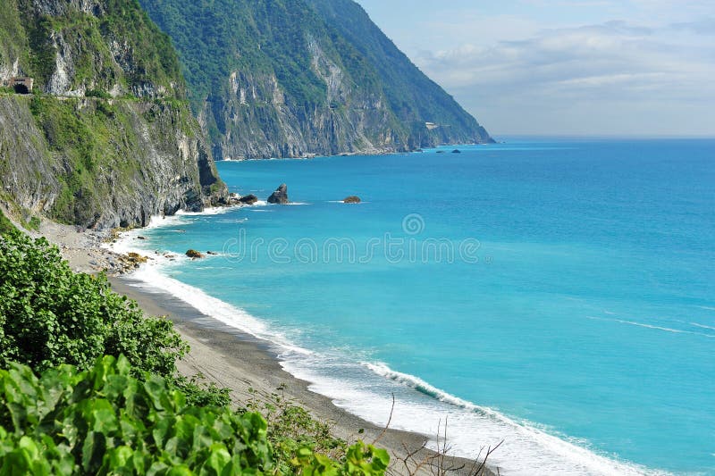 Cliffs and Clear Blue Sea in Taiwan Stock Image - Image of rock ...