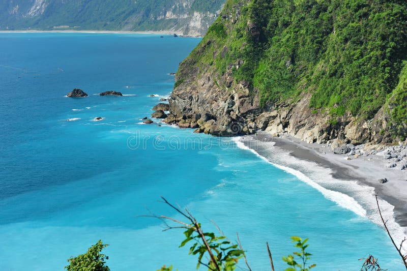 Cliffs and Clear Blue Sea in Taiwan Stock Photo - Image of slope ...