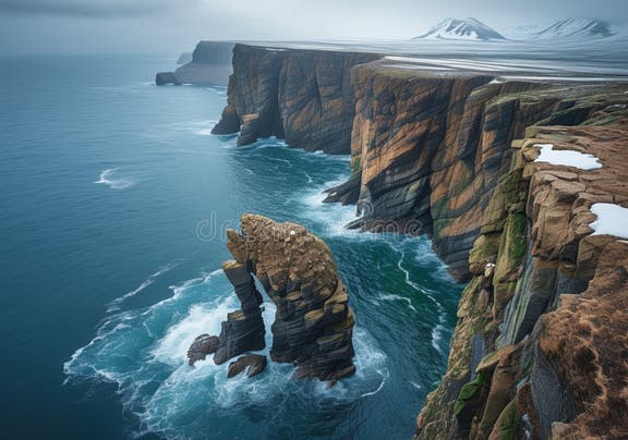 The Cliffs of the Cliffs of the Isle of Sky Stock Illustration ...