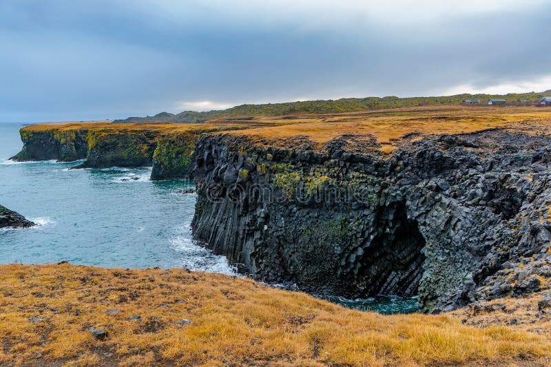 Cliffs on the Coast of Arnarstapi on the Island of Iceland Stock Photo ...