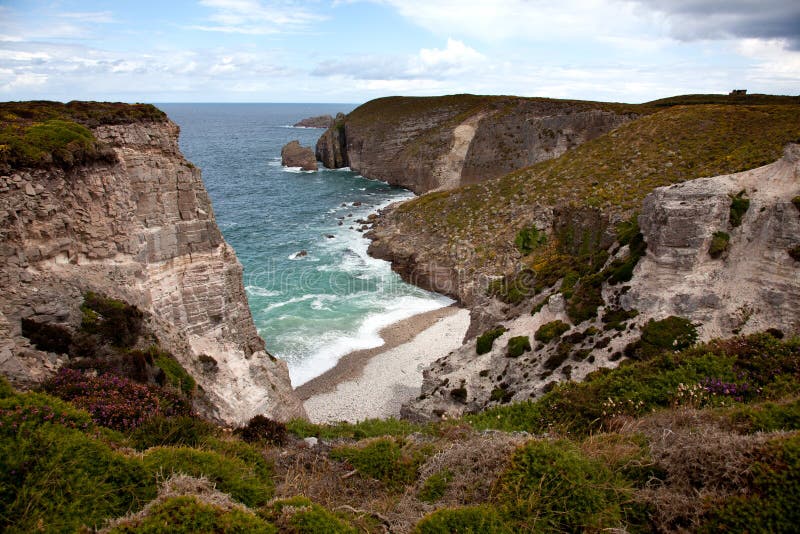 Cliffs and Coast at Cap Frehel Stock Image - Image of cliff, cliffs ...