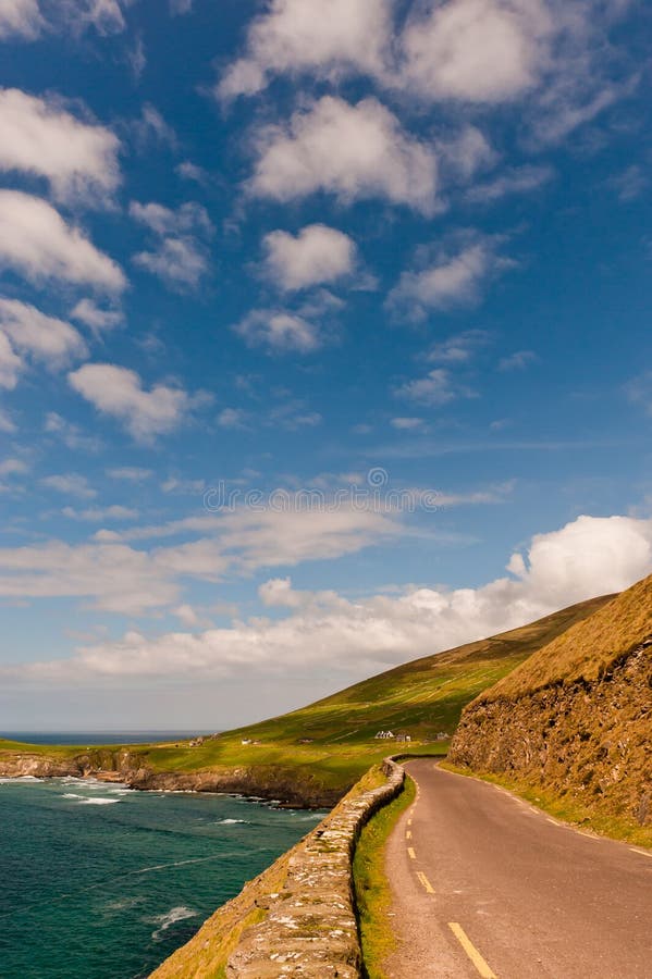 Winding Road To Slea Head, Around Dingle Peninsula, Ireland Stock Image ...