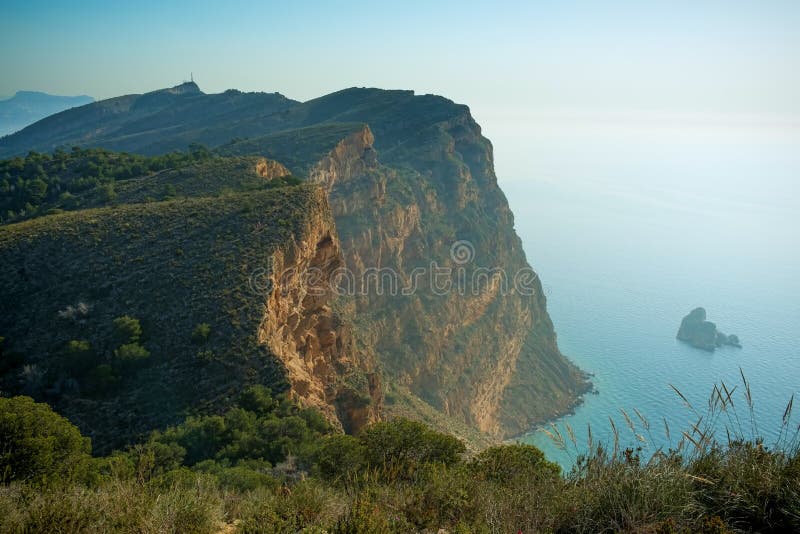 Cliffs stock image. Image of outdoors, alicante, ocean - 92328553