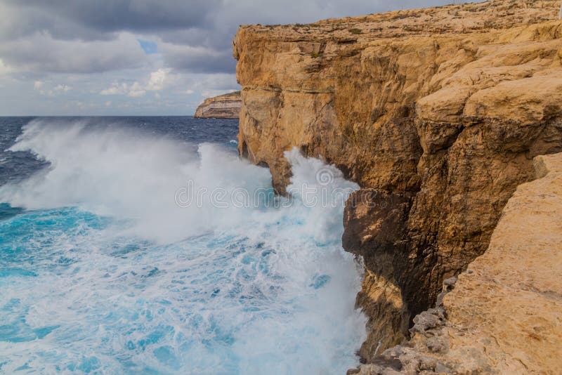 Cliffs of Dwejra, Location of the Collapsed Azure Window on the Island ...