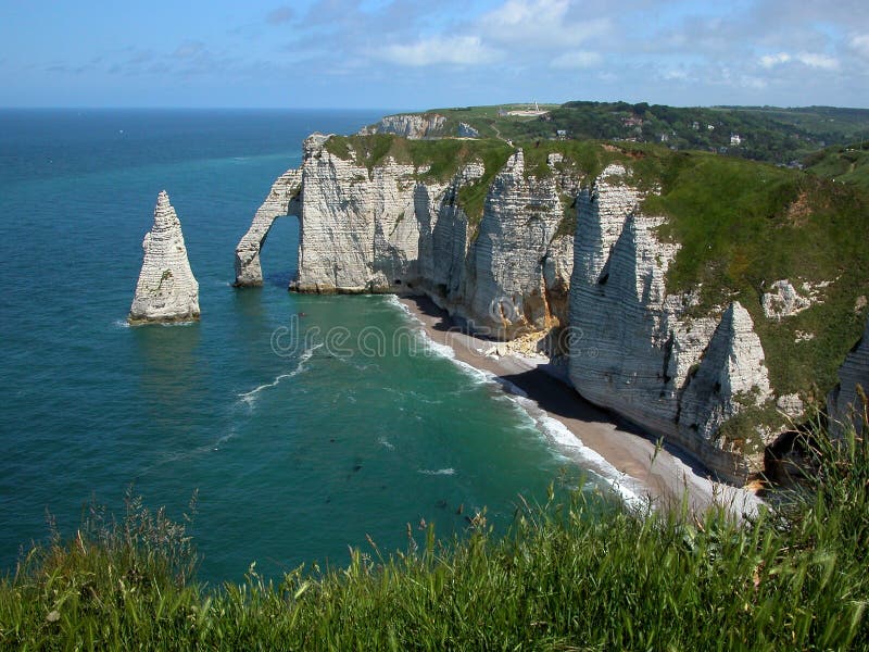 Cliffs at Etretat France Europe Stock Photo - Image of beach, terrain ...