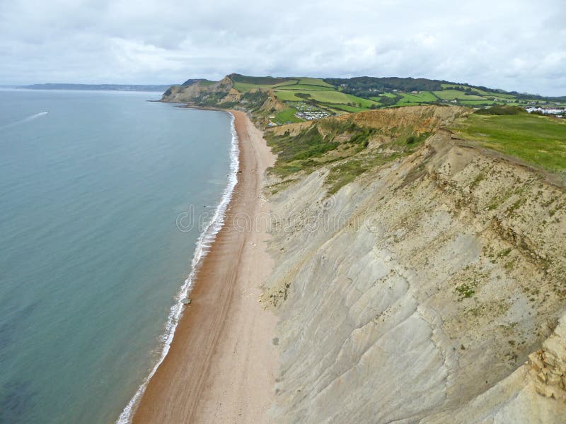 Cliffs at Eype in Dorset, England Stock Image - Image of aerial, cliff ...
