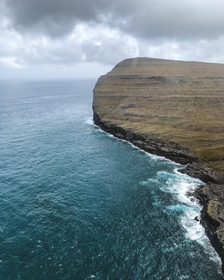Cliffs of Faroe Islands. Cliffs and Atlantic Ocean from Above. Faroe ...