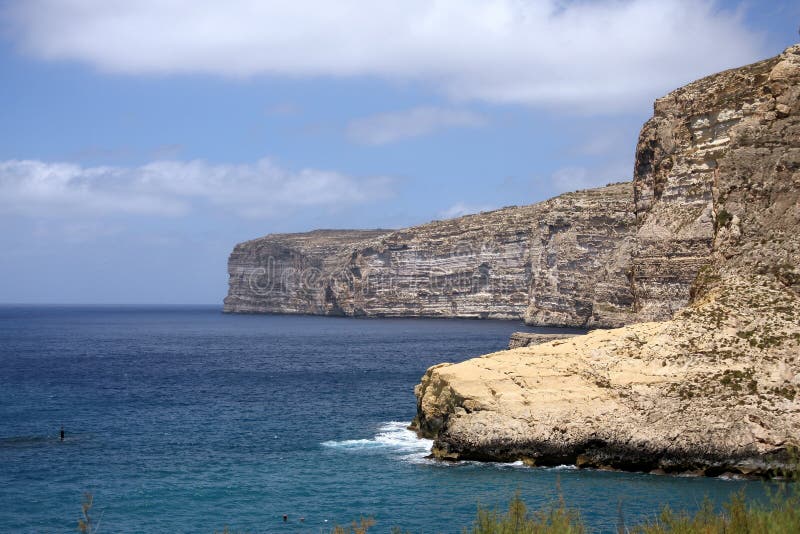 Cliffs of Gozo Island stock photo. Image of coastline - 69577070