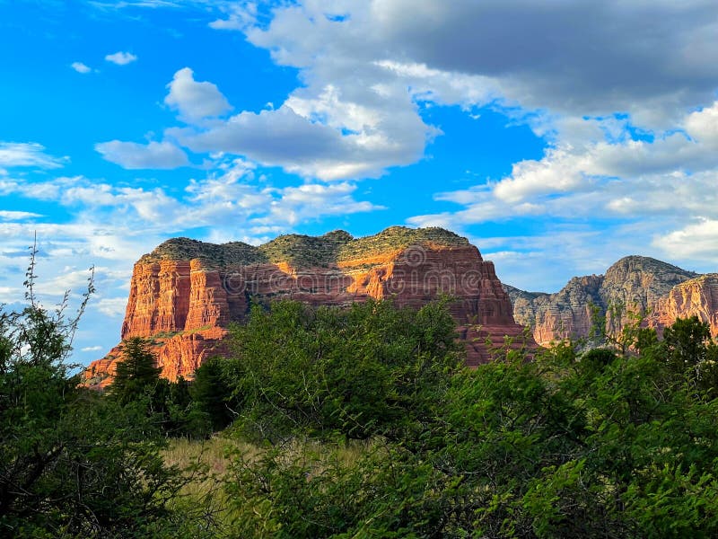 Setting Sun on Sedona Red Cliffs Stock Photo - Image of setting, cliffs ...
