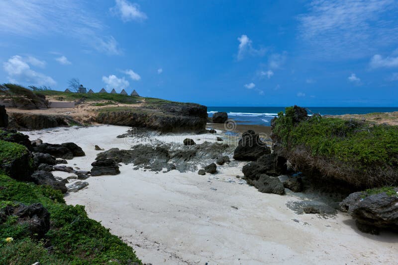 Cliffs at Idyllic Beach Coast Holiday Paradise Stock Image - Image of ...
