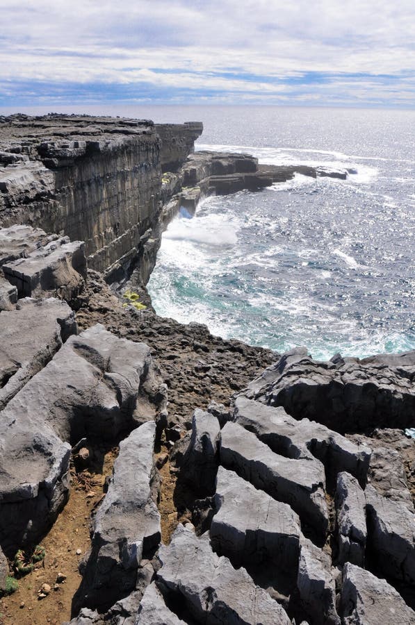 Cliffs in Inishmore, Aran Islands, Ireland Stock Image - Image of ...
