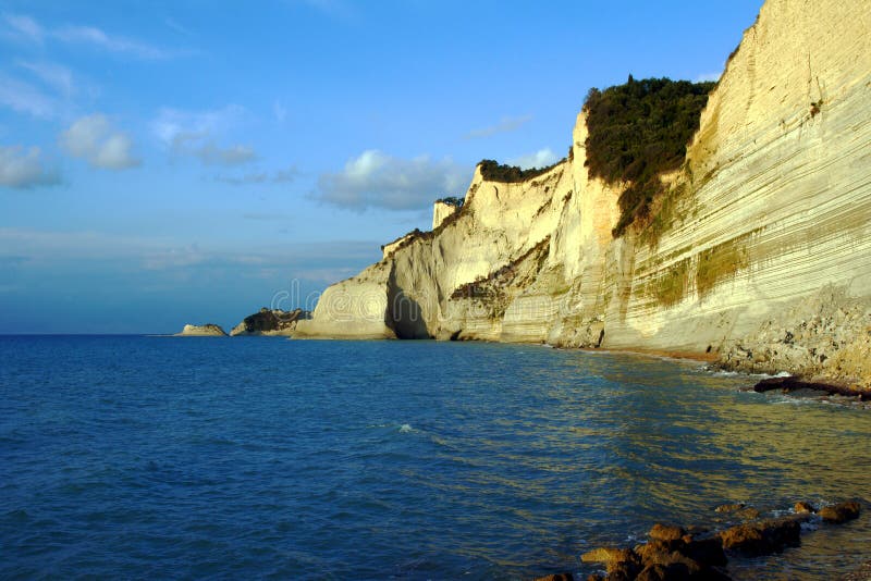 Cliffs on the Island of Corfu Stock Image - Image of cloud, greece ...