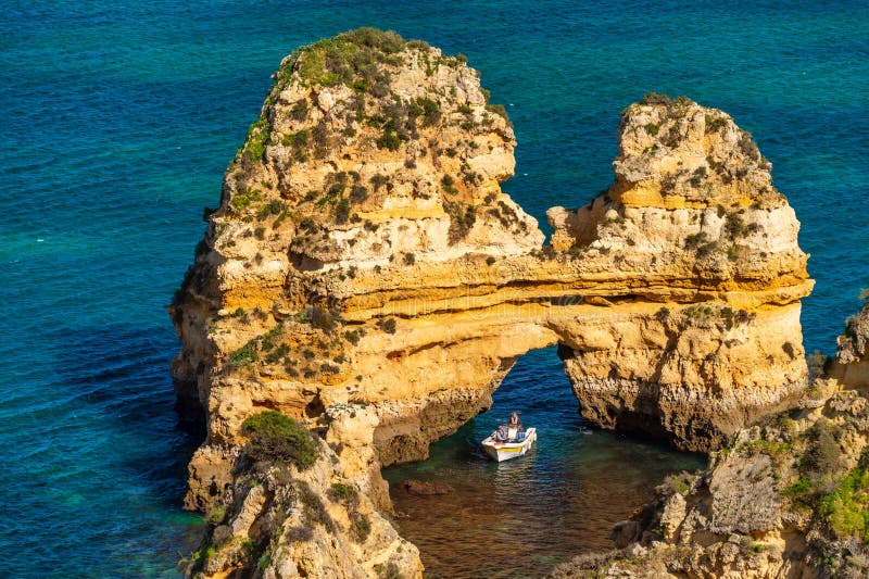 Cliffs in Lagos, Portugal editorial photography. Image of blue - 177037622