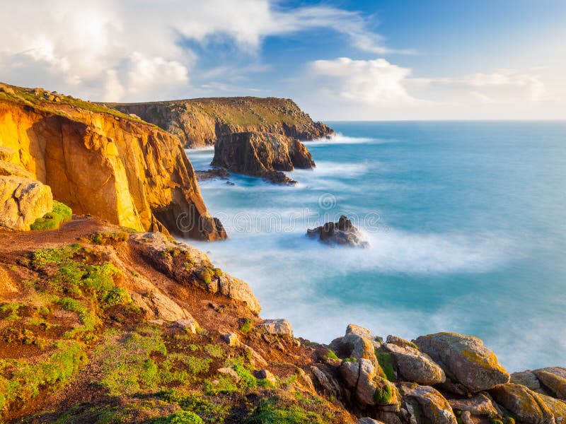Lands End cliffs stock image. Image of england, kingdom - 96887307