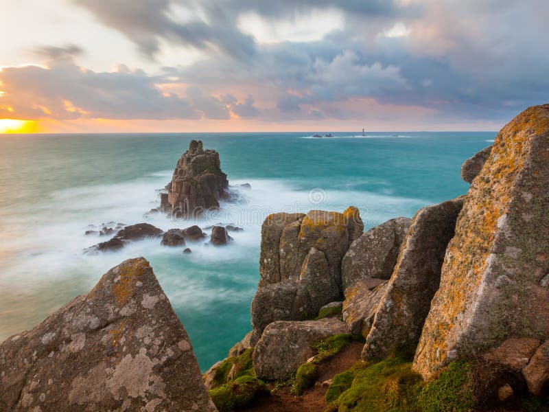 Lands End cliffs stock image. Image of england, kingdom - 96887307