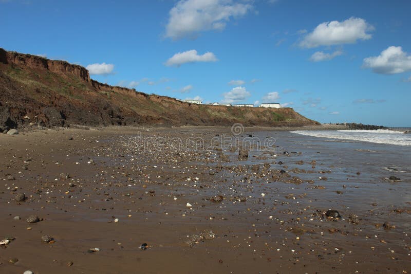 Coastal Erosion South of Hornsea, Yorkshire, England Stock Image ...