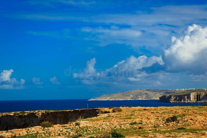 Cliffs in Malta. Marfa Region Stock Photo - Image of island ...