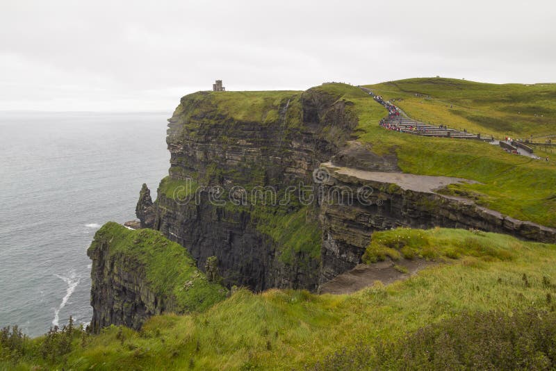 Cliffs of Moher in Clare Co., Ireland Stock Image - Image of path, rock ...