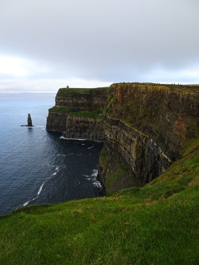 The Cliffs of Moher on the Green Island Ireland Stock Image - Image of ...