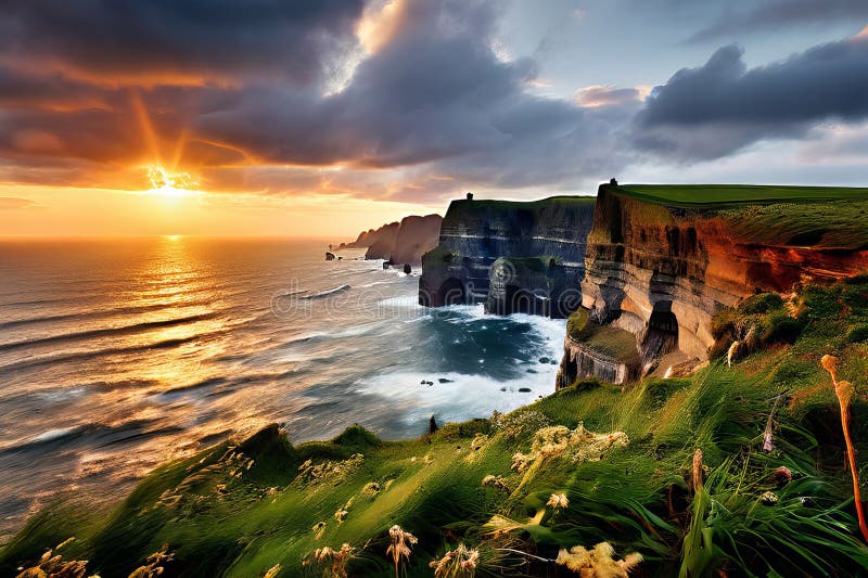Cliffs of Moher the Towering Cliffs of Irelands West Coast Stand Stock ...